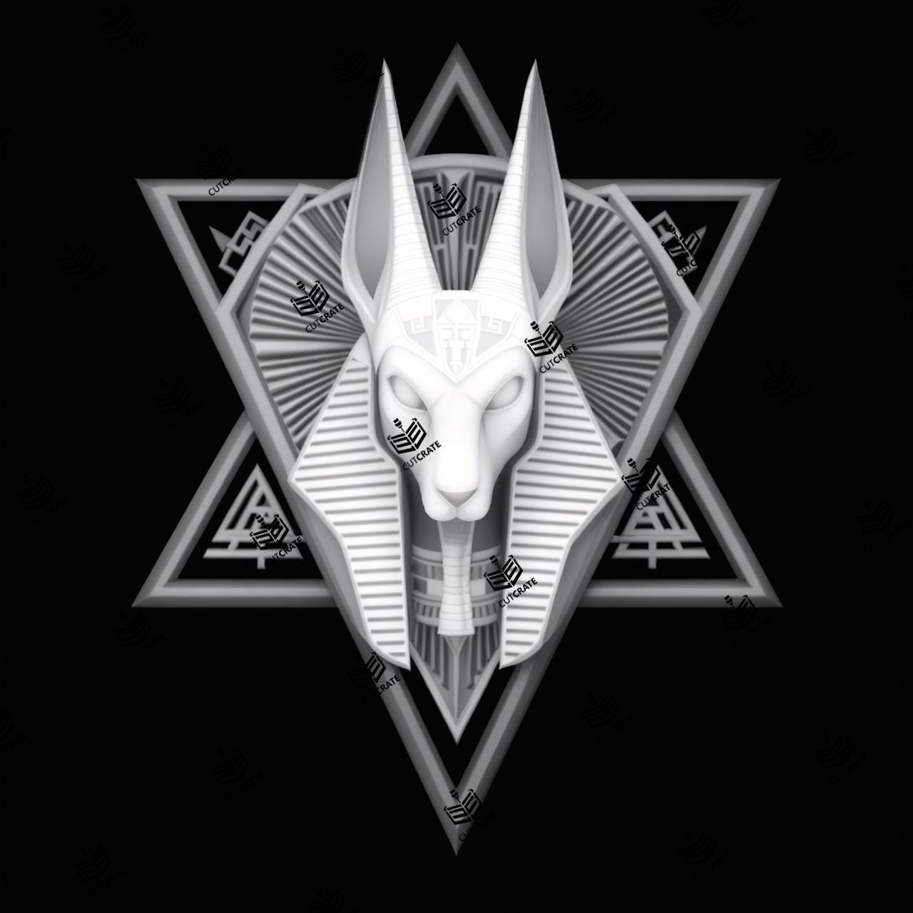Anubis, Egyptian - 3D STL Model for CNC, Depthmap for Laser Engraver ...