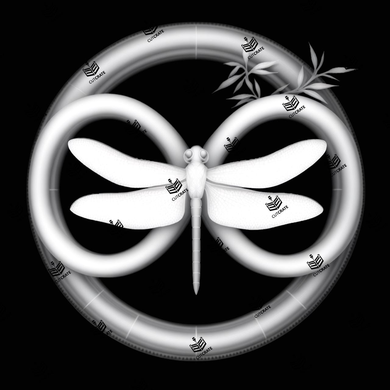 Dragonfly, Infinity Symbol - 3D STL Model for CNC, Depthmap for Laser ...