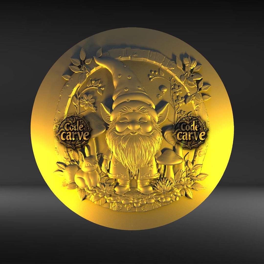 Gnome STL CNC Depthmap Bitmap Laser Ready File - Etsy