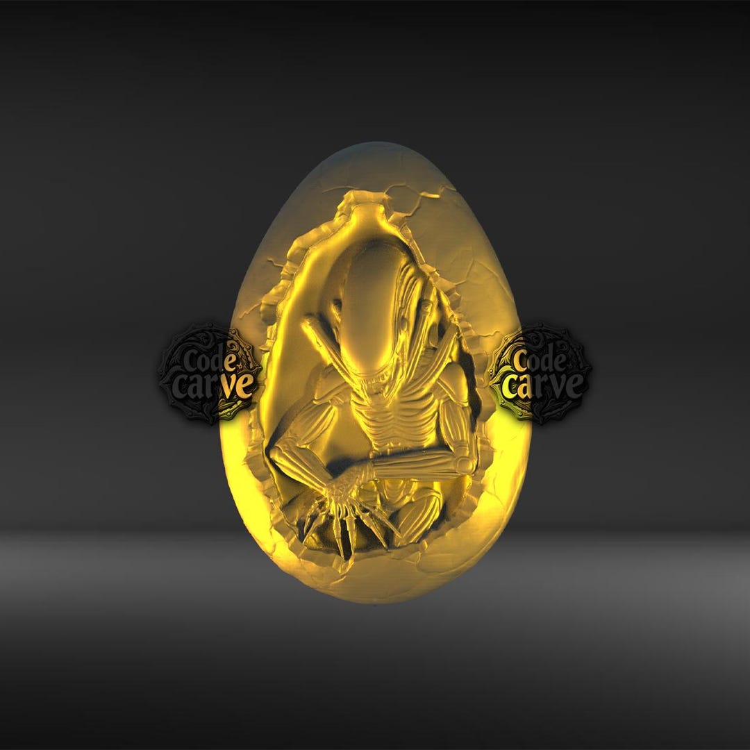 Xenomorph Alien Egg STL CNC Depthmap Bitmap Laser Ready File - Etsy