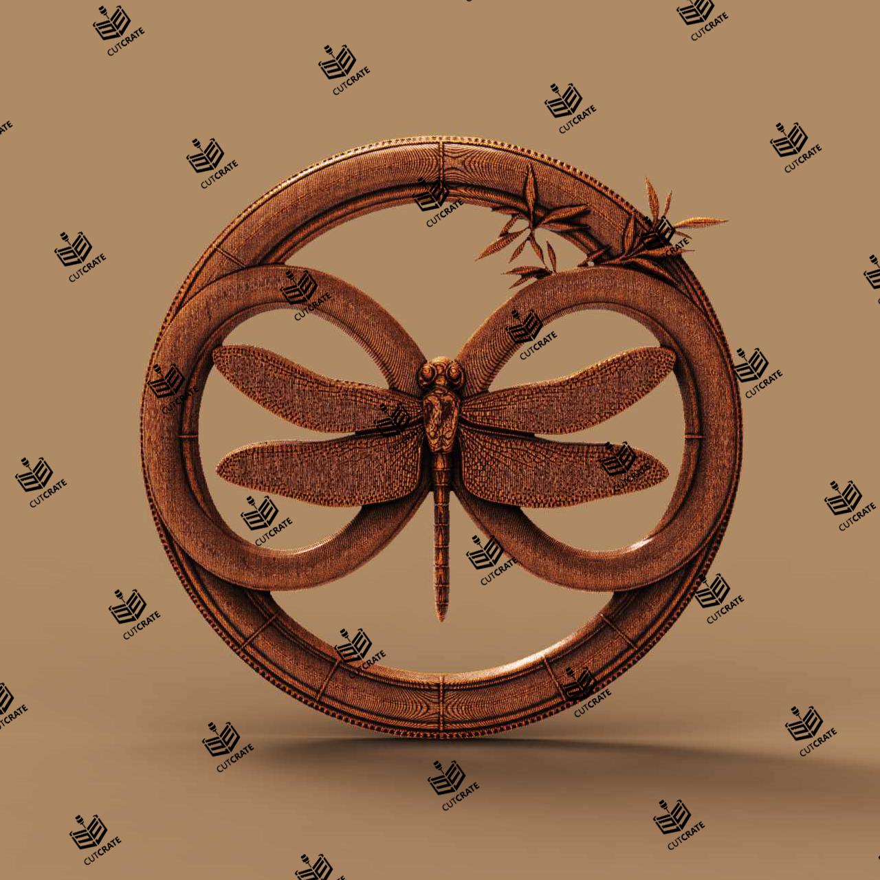 Dragonfly, Infinity Symbol - 3D STL Model for CNC, Depthmap for Laser ...
