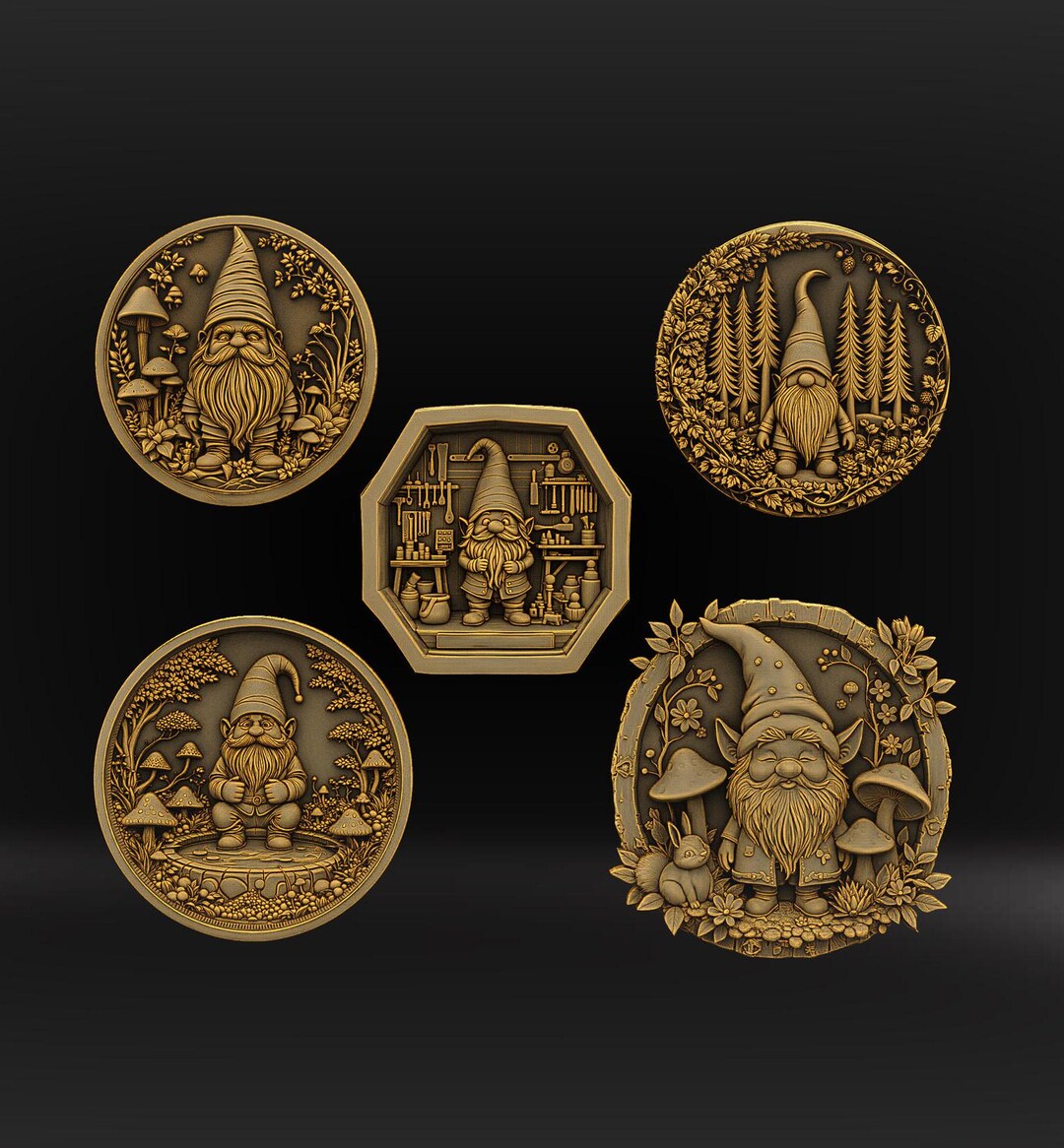 Gnome Pack 5 Models CNC File, 3D STL Model, 3D Printer - Etsy