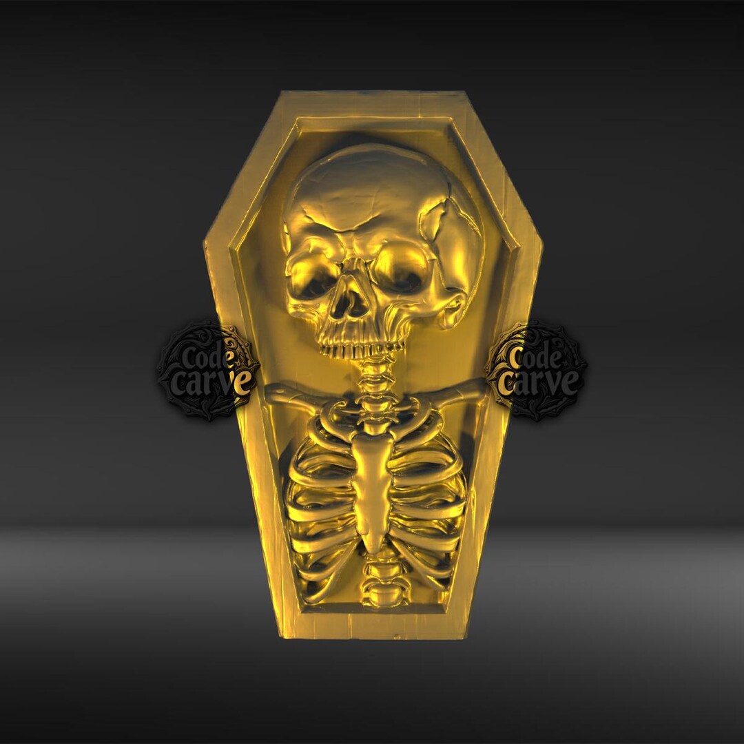 Skeleton Coffin STL CNC Depthmap Bitmap Laser Ready File - Etsy