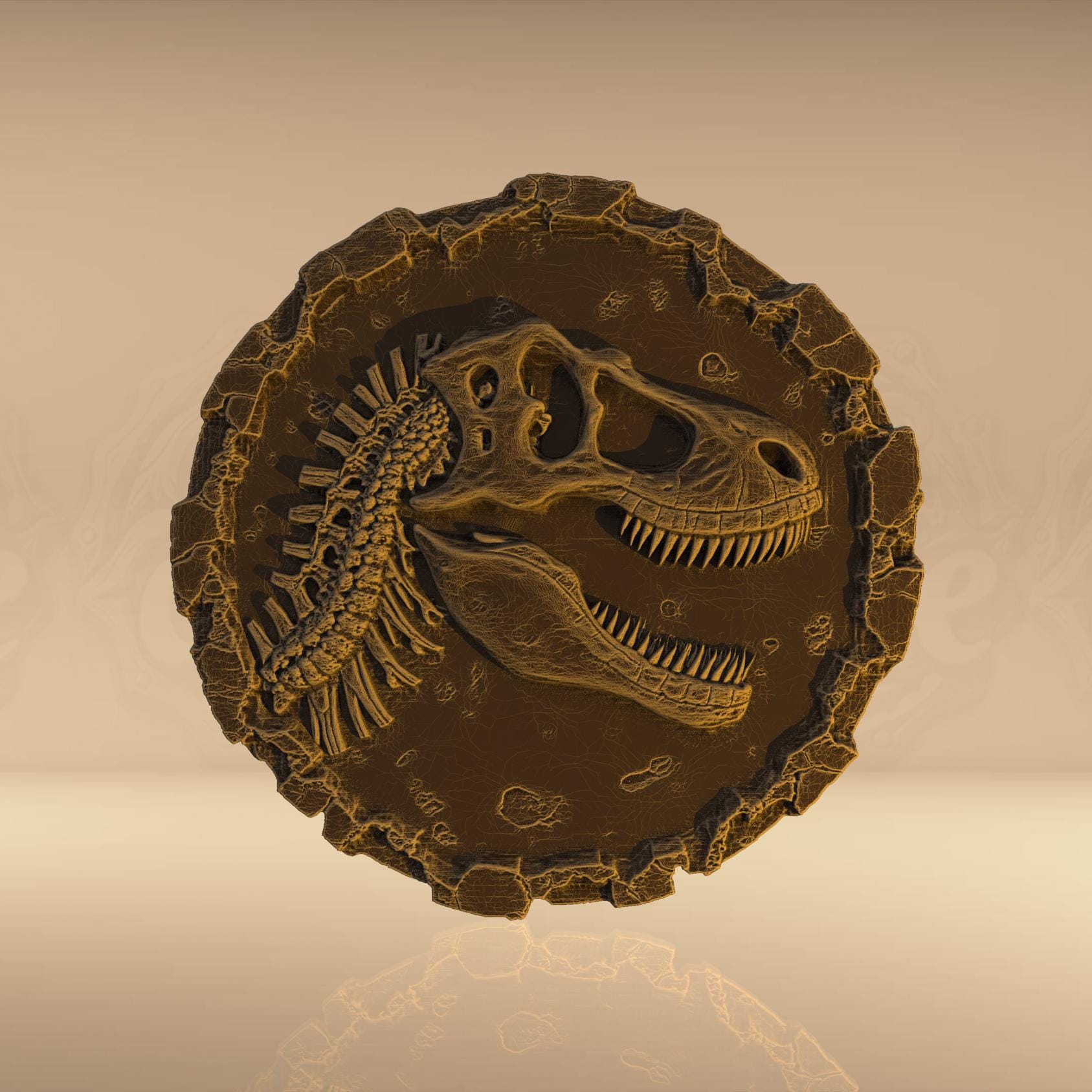 T-rex Fossil CNC Files, 3D STL Model Depthmap - Etsy
