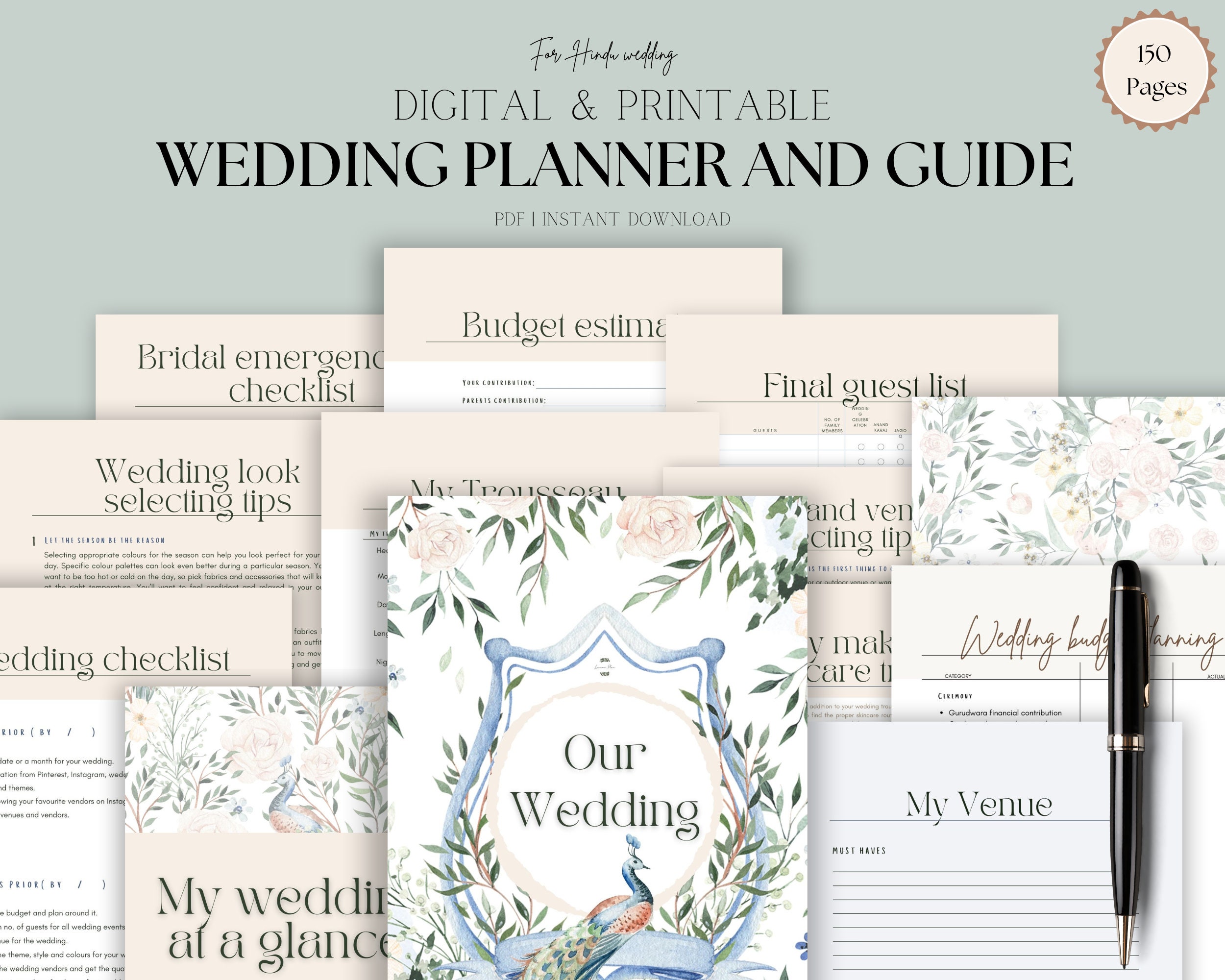 Digital Indian Wedding Planner Printable Hindu Wedding Planner - Etsy