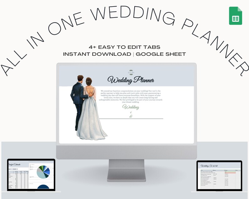 ALL IN ONE 4 Tab Wedding Spreadsheet, Wedding Budget Spreadsheet ...