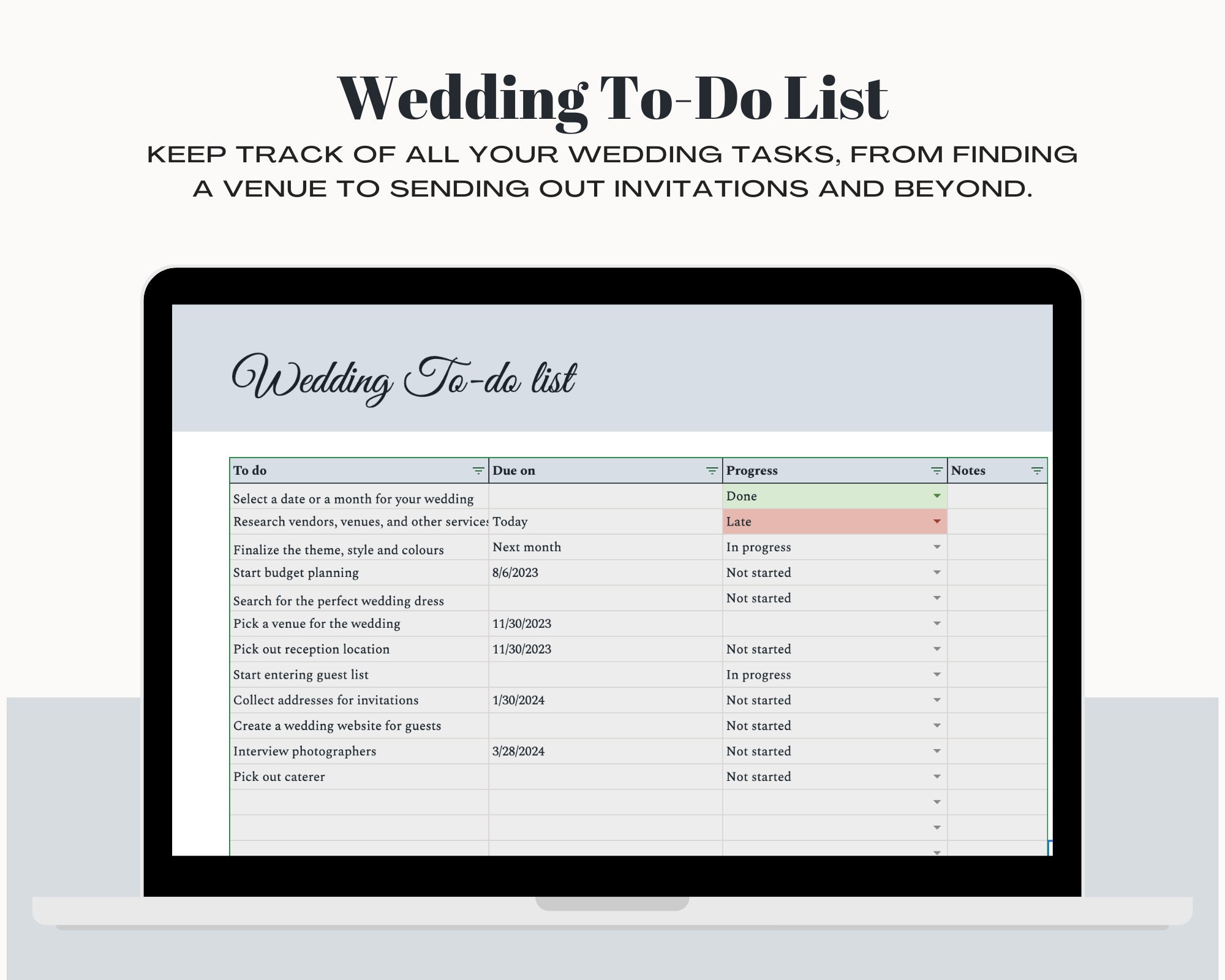 ALL IN ONE -4+ Tab Wedding Spreadsheet, Wedding Budget Spreadsheet ...