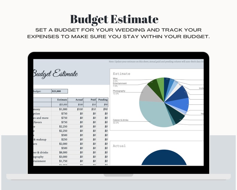 ALL IN ONE 4 Tab Wedding Spreadsheet, Wedding Budget Spreadsheet ...