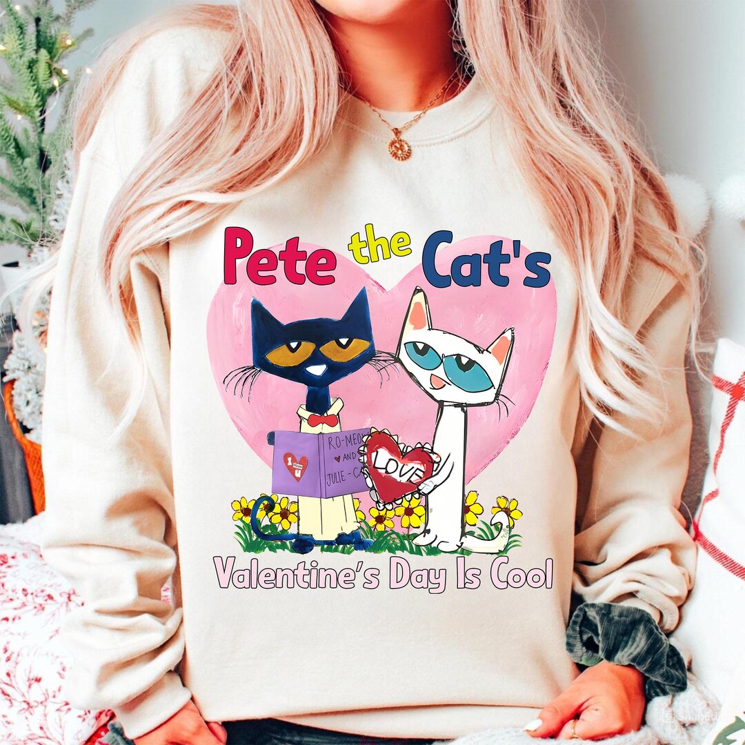 Pete the Cat Valentines Day is Cool Png, Bow Png, Heart Png, Coquette ...