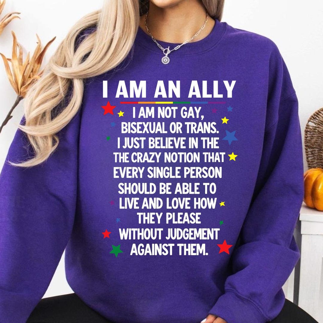 LGBTQ Retro I Am an Ally I'm Not Gay Bisexual or Trans Digital Png ...
