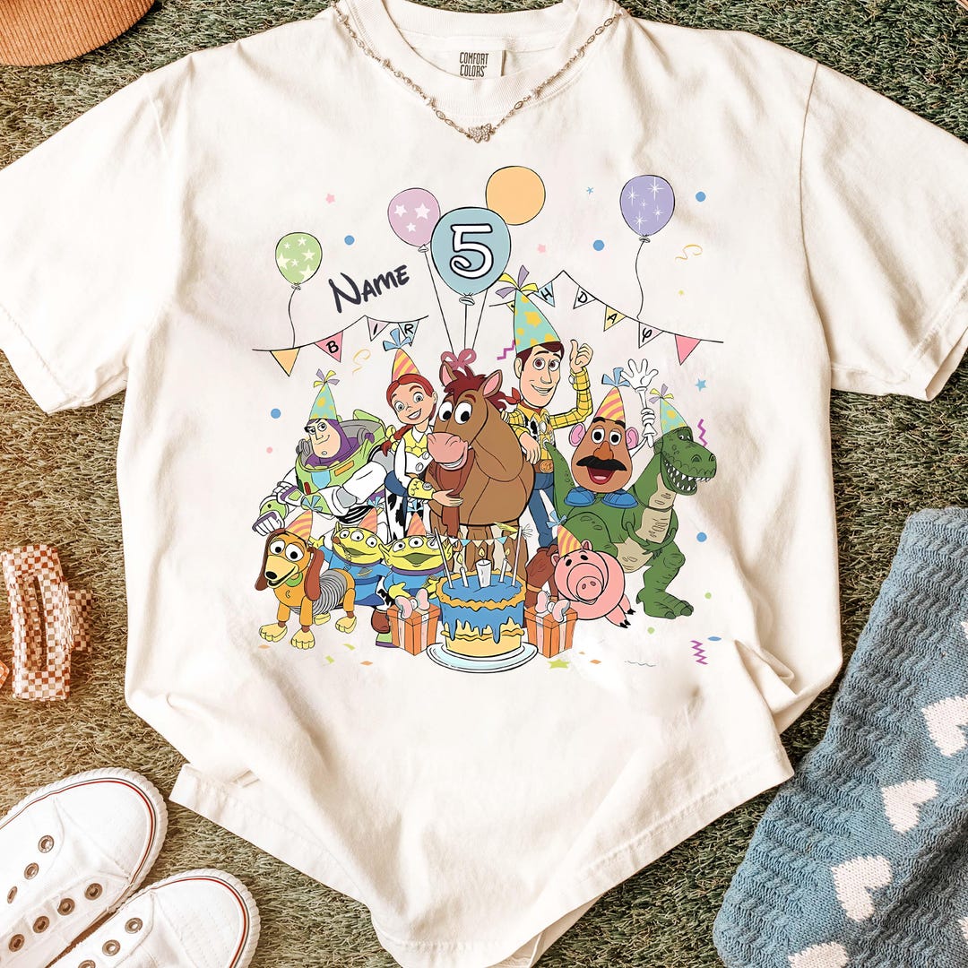 Personalized Name Age Pixar Toy Story Birthday T-shirt, Custom Disney ...