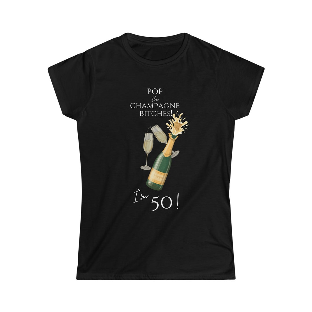 50th Birthday Champagne Tee: Softstyle Cotton Milestone Gift - Etsy