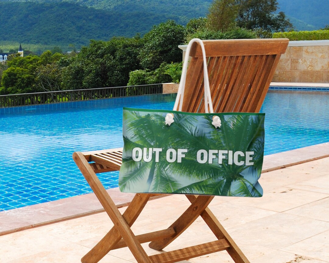 Out of Office Beach Tote Bag | Tropical Beach Bag | Green Palm Leaf ...