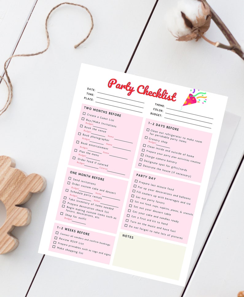 Printable Party Planning Checklist - Ultimate Event Organizer - Etsy