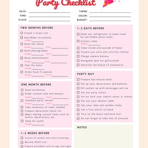Printable Party Planning Checklist - Ultimate Event Organizer - Etsy