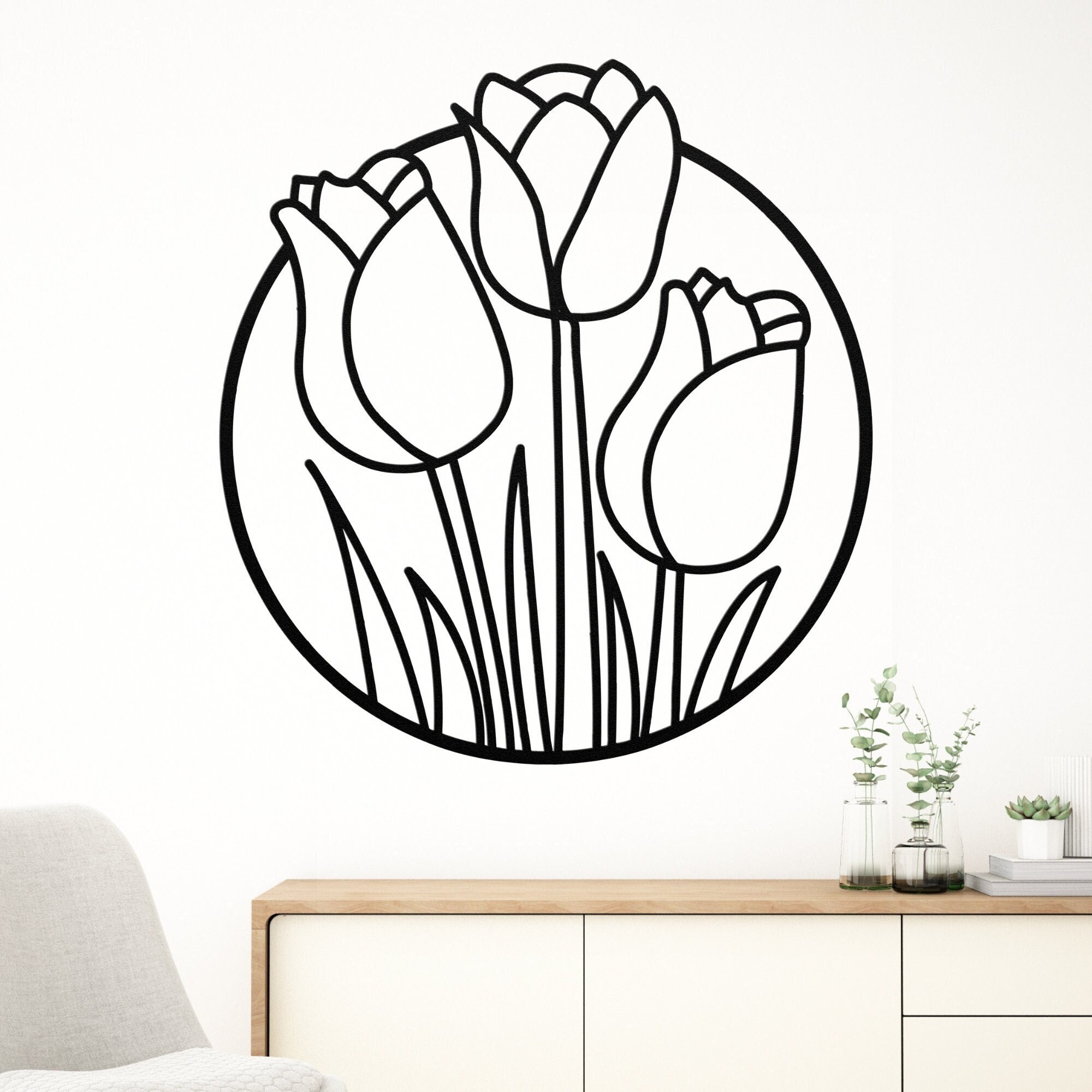 Tulip Flowers Art Tulips Metal Wall Art Flower Metal Art - Etsy