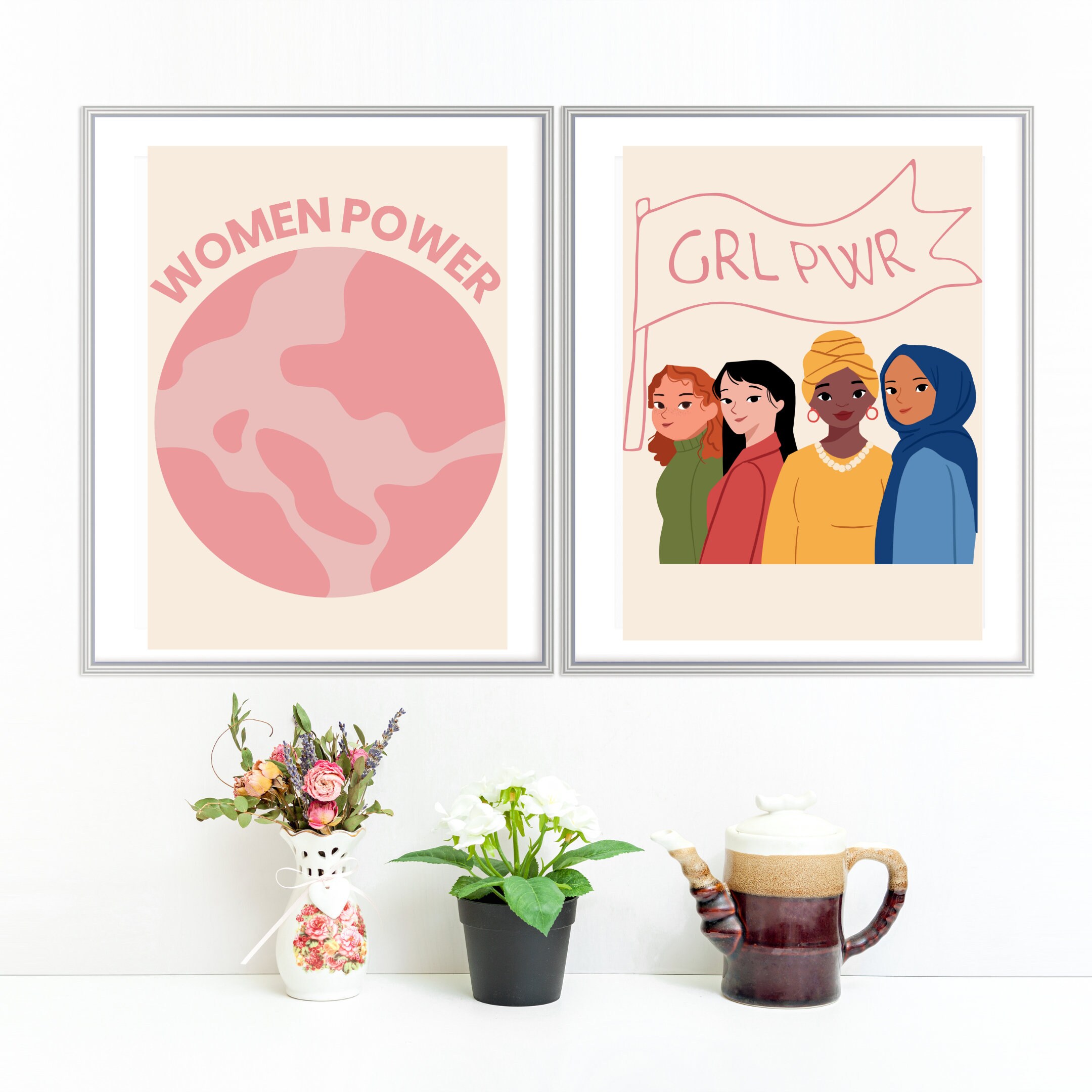 Strong Women Svg Wall Art, Diversity Art Print, Girl Power, Office Wall ...