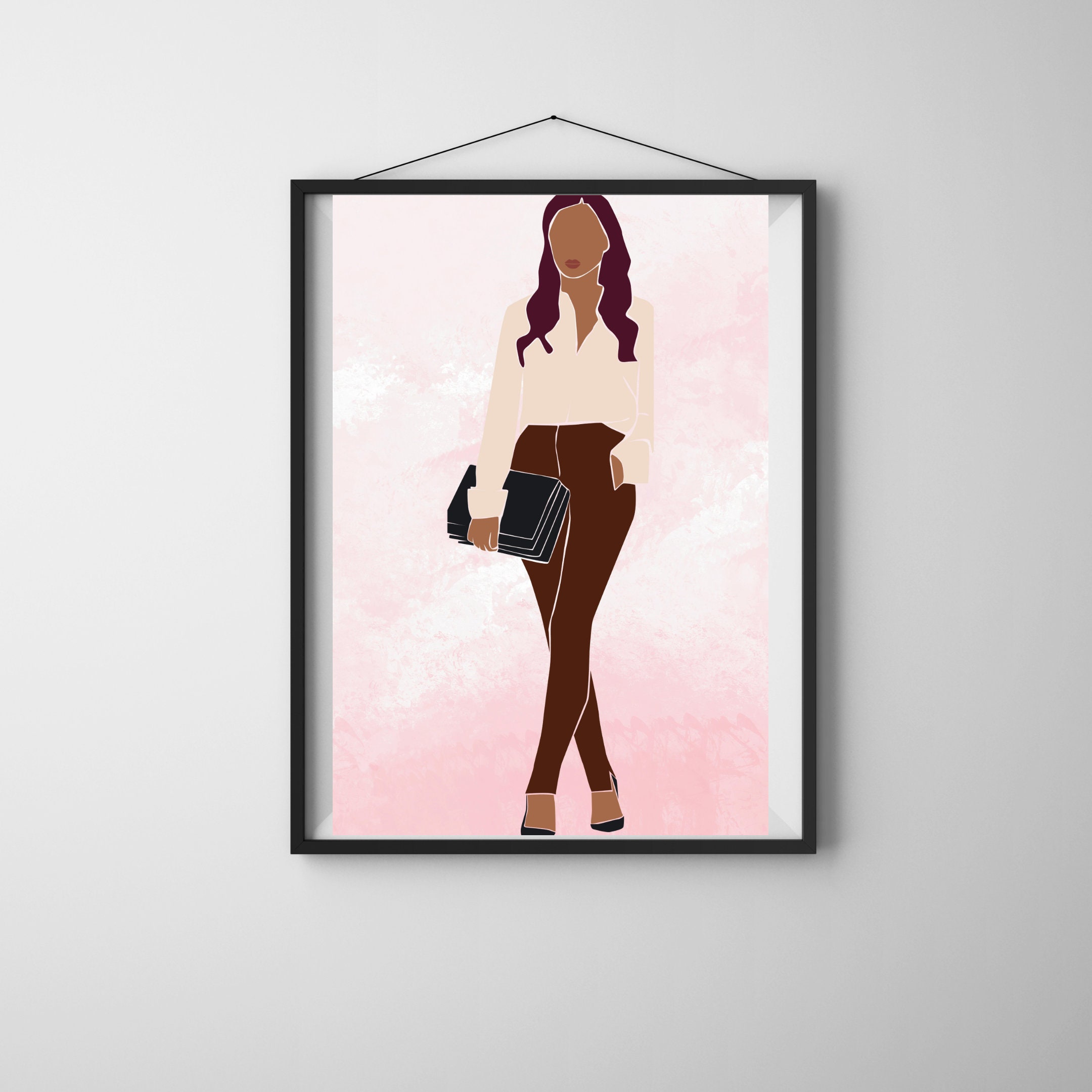 Female Boss Portrait Girl Money Art Boss Lady Art Girl With - Etsy