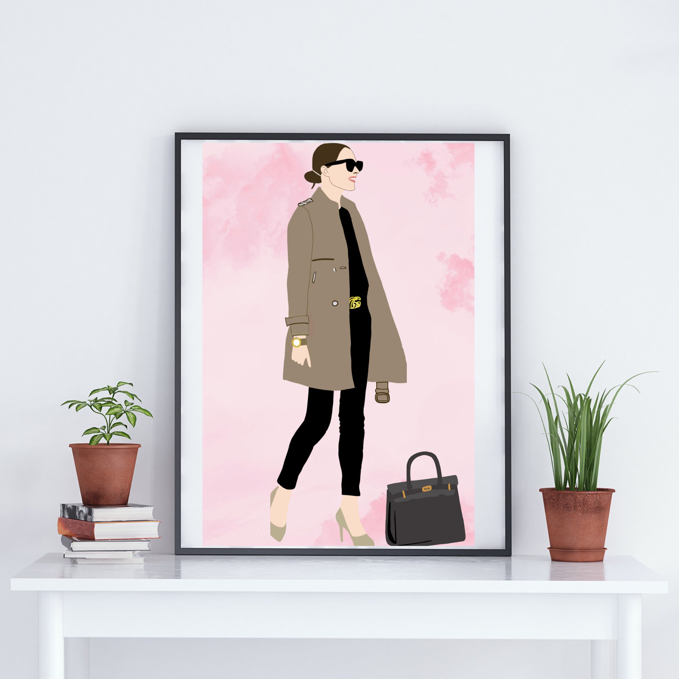 Female Boss Portrait Girl Money Art Boss Lady Art Girl With - Etsy