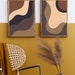 Set of 2/ Modern Abstract Pattern With Brown Graphics Color Art, Mid ...