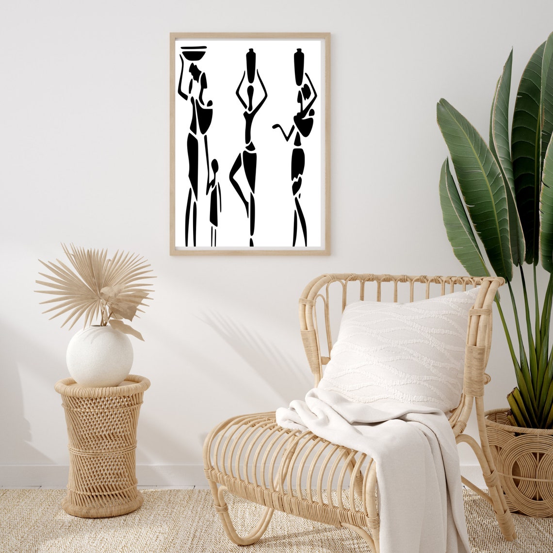 African Woman Wall Art Minimalist African Female Portrait - Etsy