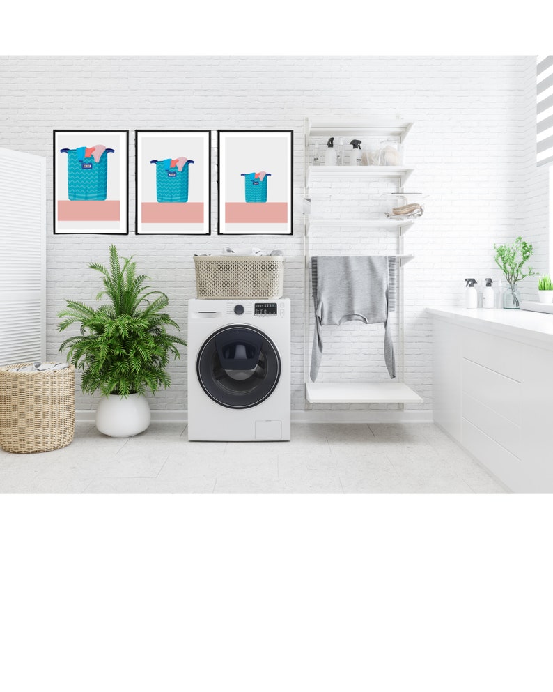 Set of 3 the Family Laundry Wall Art, Mom, Dad, and Me Laundry Basket ...