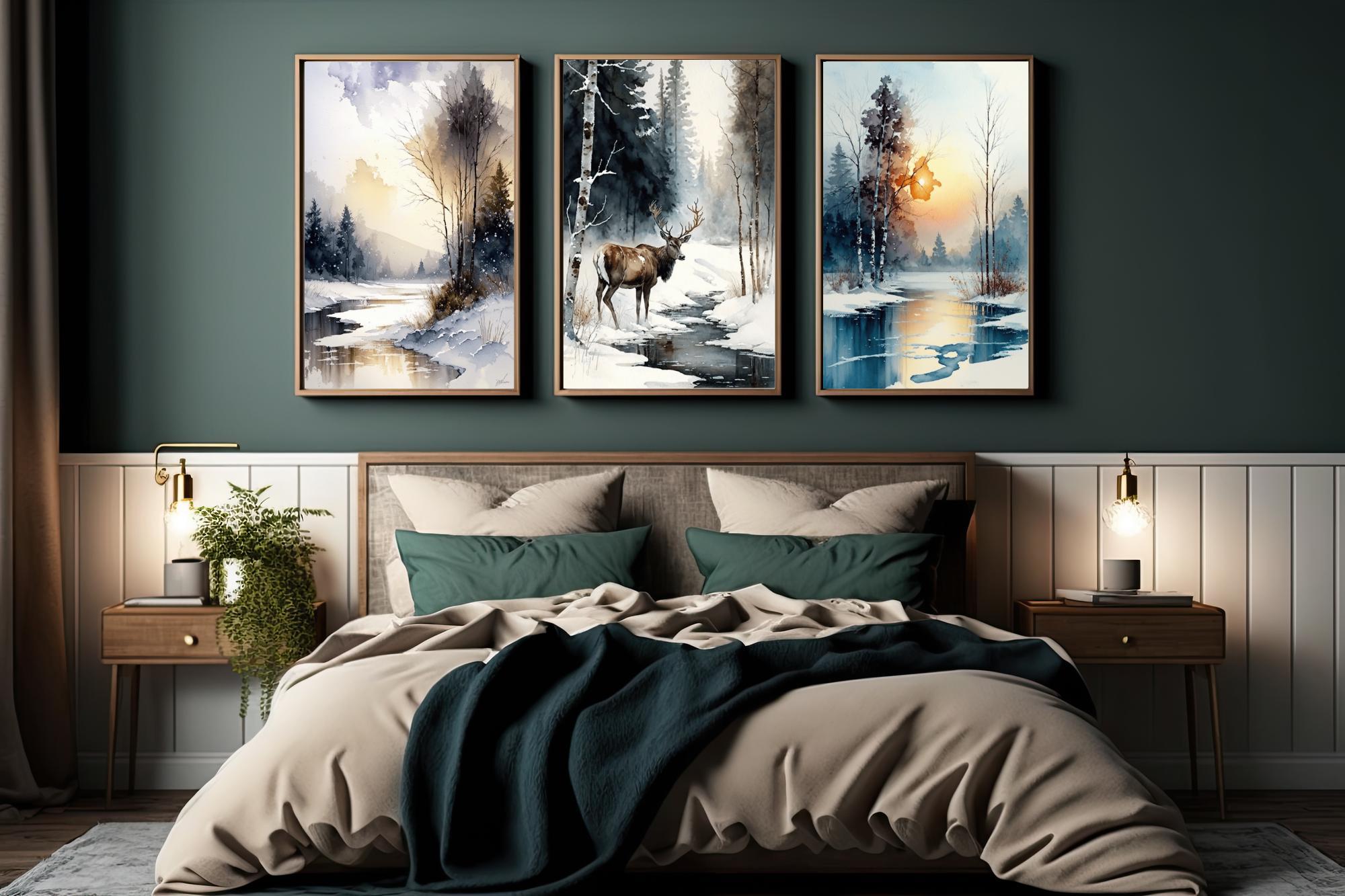 Gallery Set of 3 Christmas Wall Art Designs | Festive Digital Prints ...
