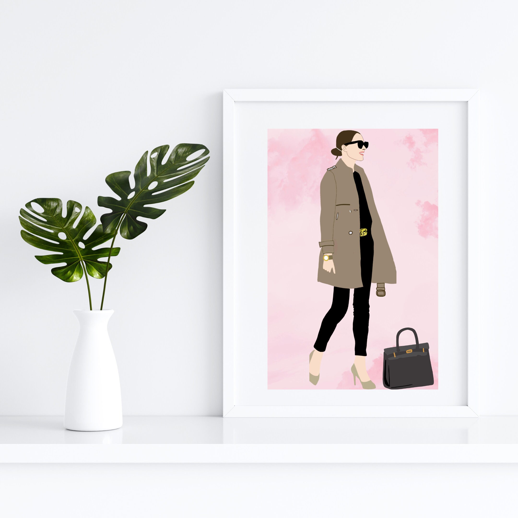 Female Boss Portrait Girl Money Art Boss Lady Art Girl With - Etsy