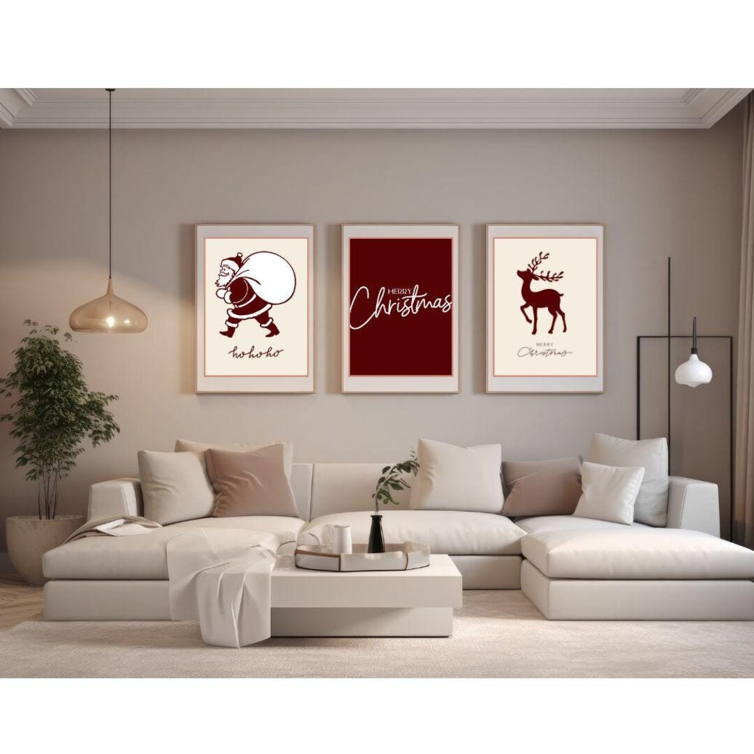 Gallery Set of 3 Christmas Wall Art Designs | Festive Digital Prints ...