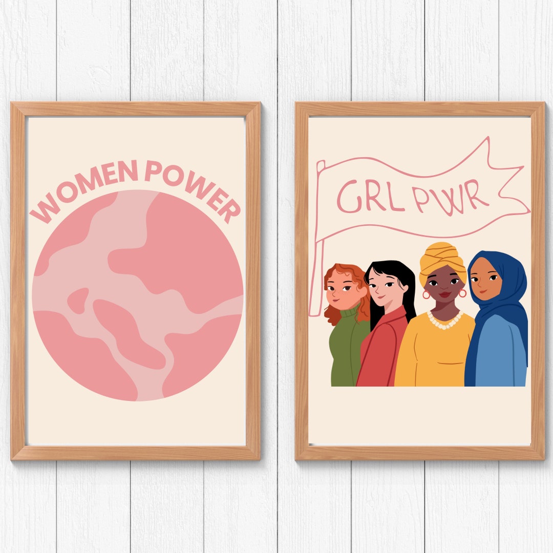 Strong Women Svg Wall Art Diversity Art Print Girl Power Office Wall