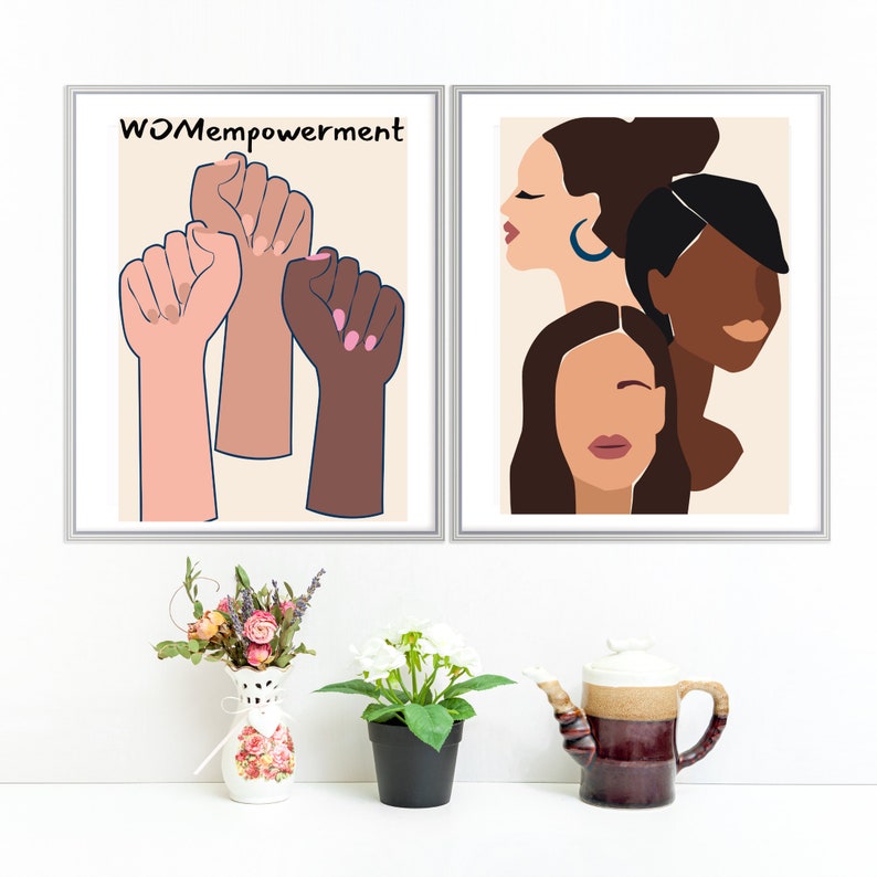 Strong Women Svg Wall Art Diversity Art Print Girl Power Office Wall