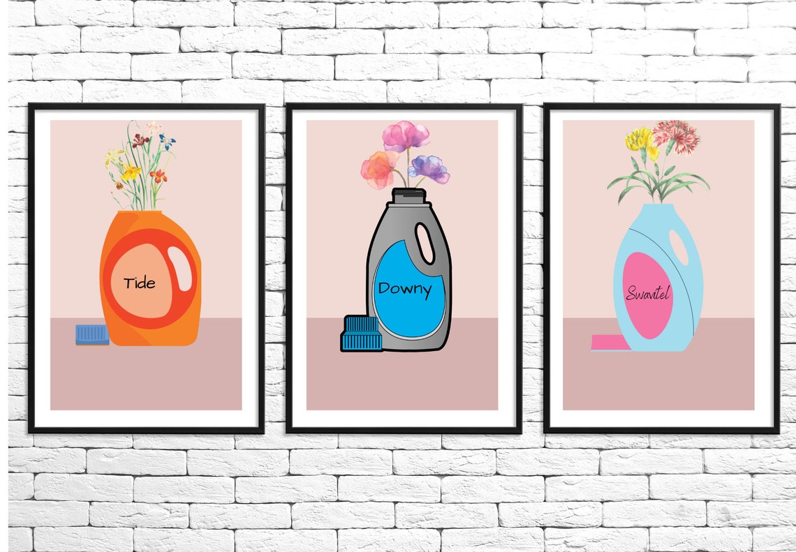 Set of 3 Printable Laundry Room Wall Art | Tide, Downy & Suavitel ...