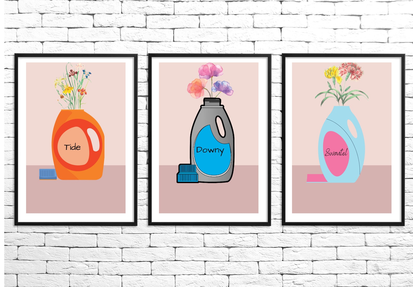 Set of 3/ Laundry Room Wall Art, Laundry Art Prints, Tide, Downy and ...