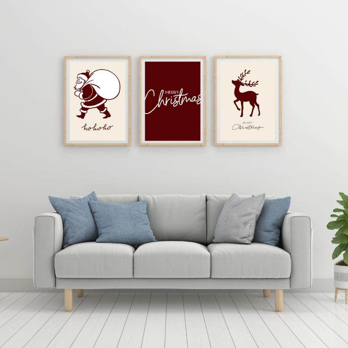 Gallery Set of 3 Christmas Wall Art Designs | Festive Digital Prints ...