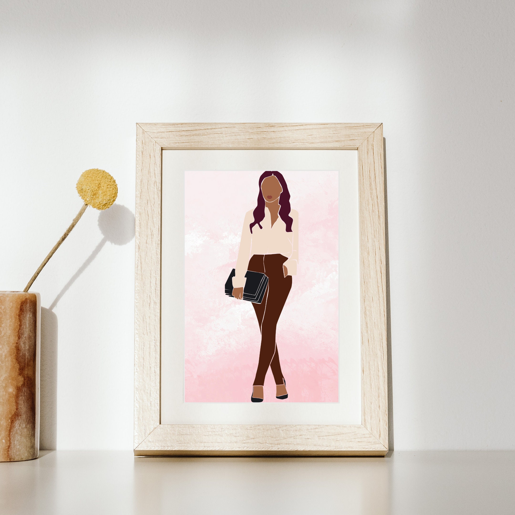 Female Boss Portrait Girl Money Art Boss Lady Art Girl With - Etsy