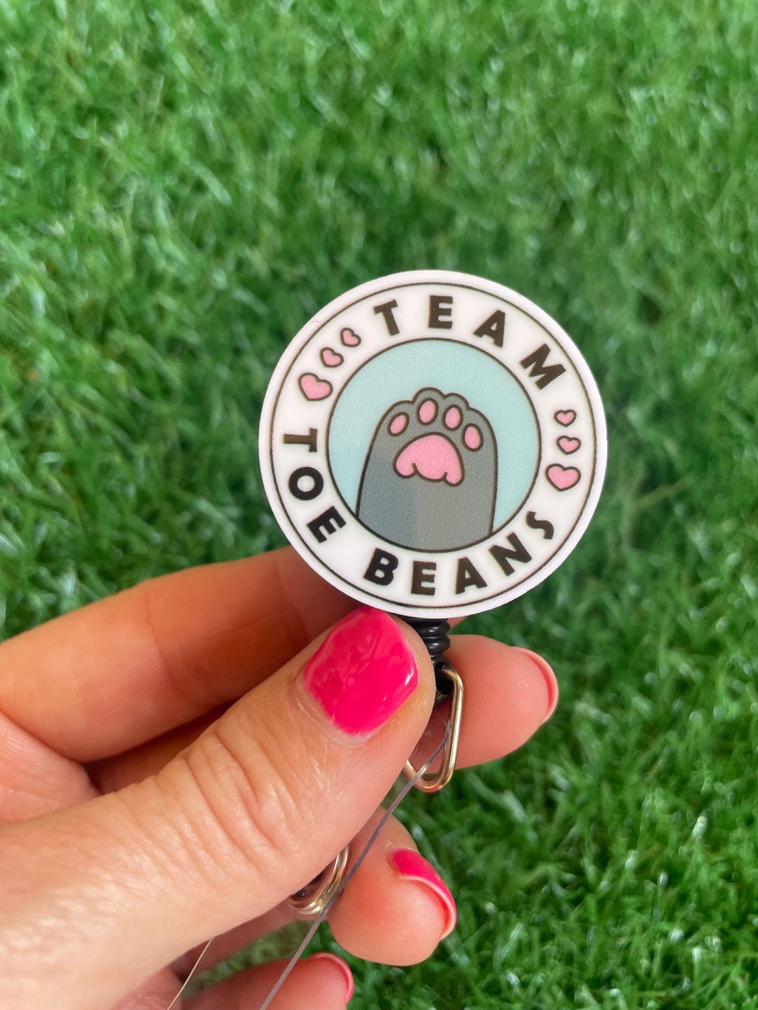 Team Toe Beans Cat Badge Reel Funny Badge Reels Kitty Badge Holders - Etsy