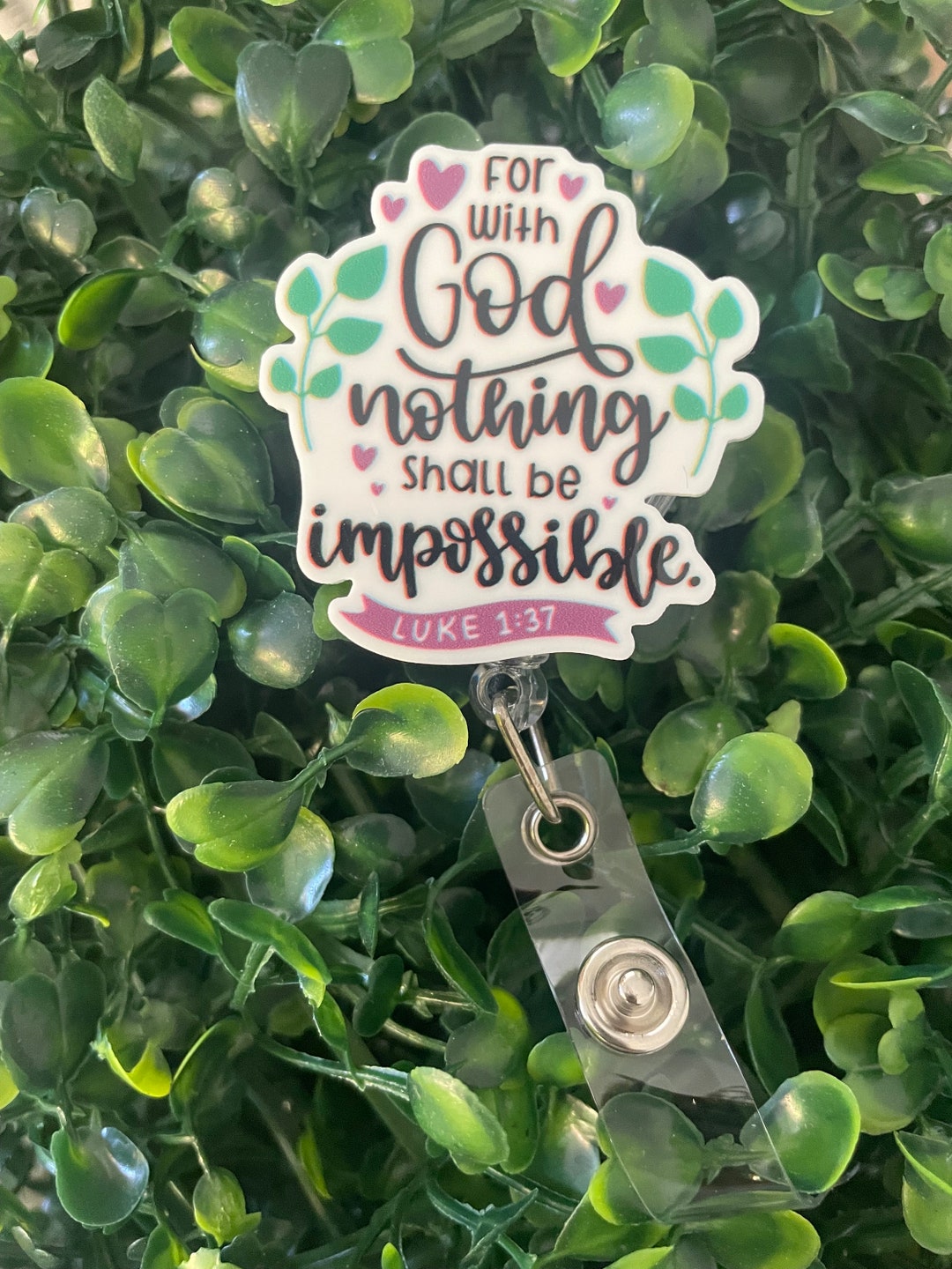 With God All Things Are Possible Retractable Badge Reel Nurse - Etsy