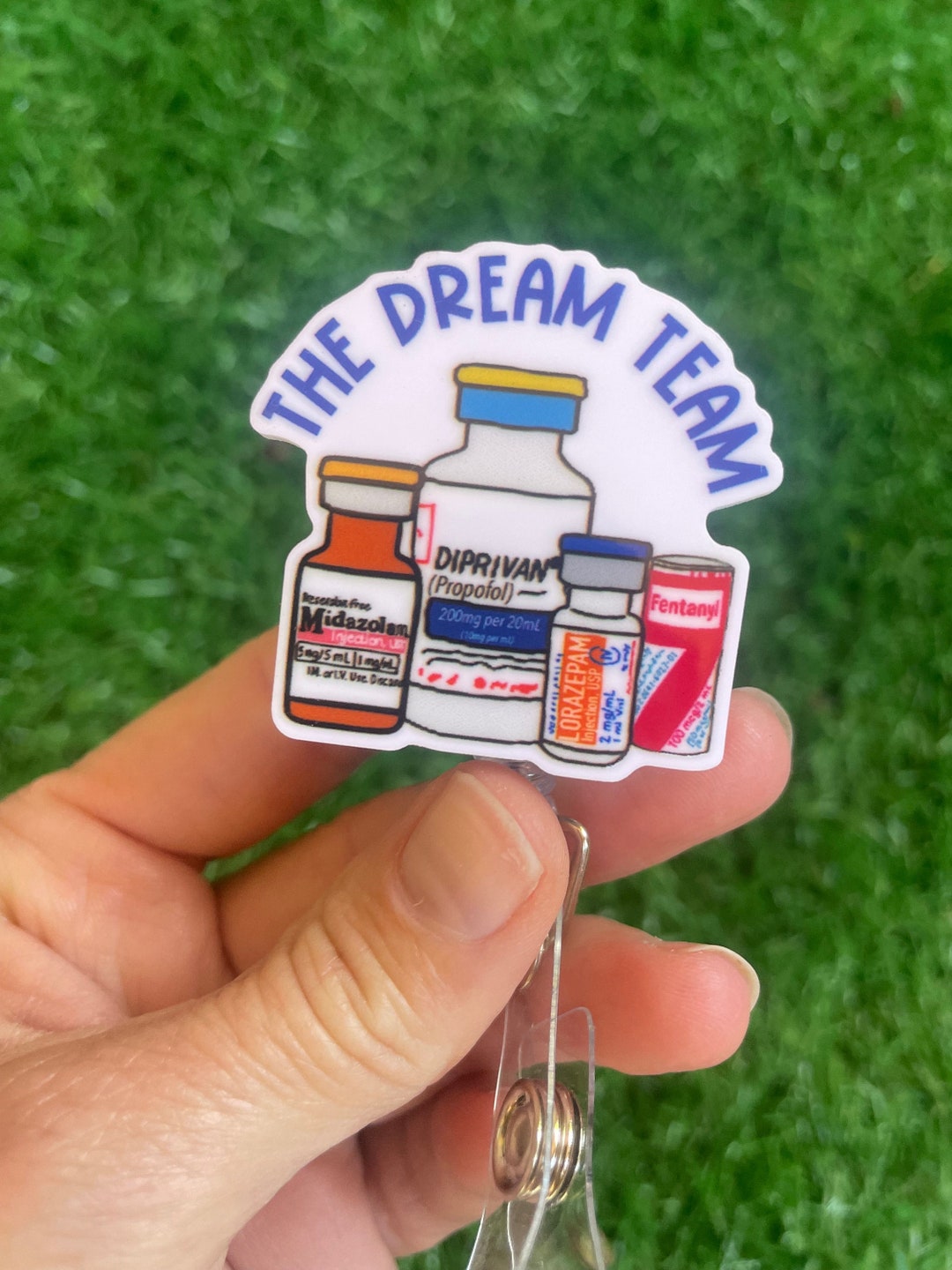 ICU Nurse Badge Reel Anesthesia CRNA RN Id Badge Holders Clips ...