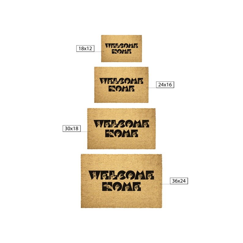 ASL Welcome Home Fingerspelled Sign Language Coir Doormat Coco Doormat ...