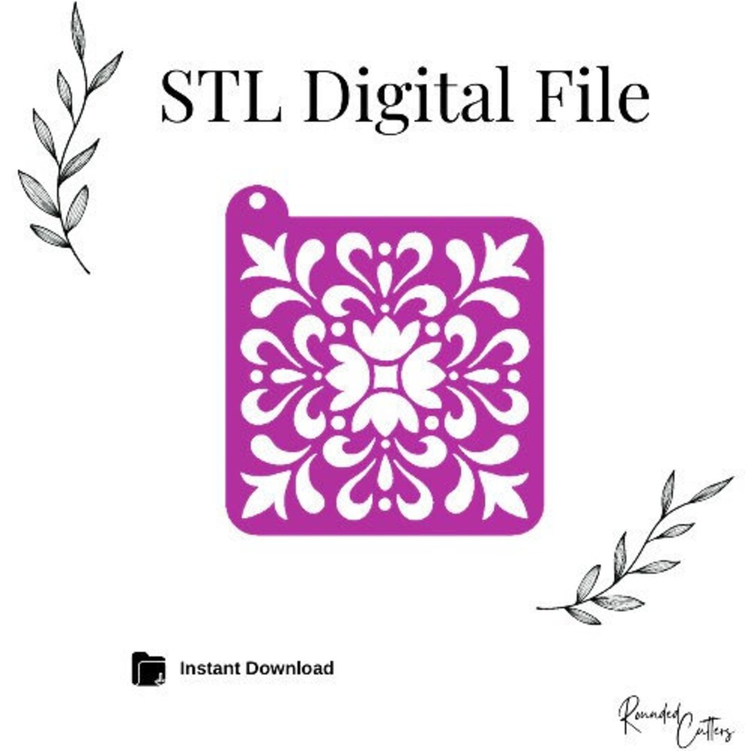 Floral Stencils #6 for Polymer Clay, Digital STL File, Instant Download ...