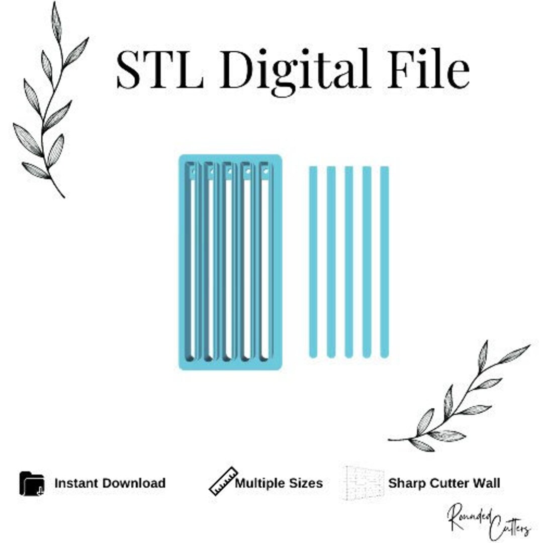 Thin 5 Sticks With Guiding Hole Polymer Clay Cutter, Digital STL File ...