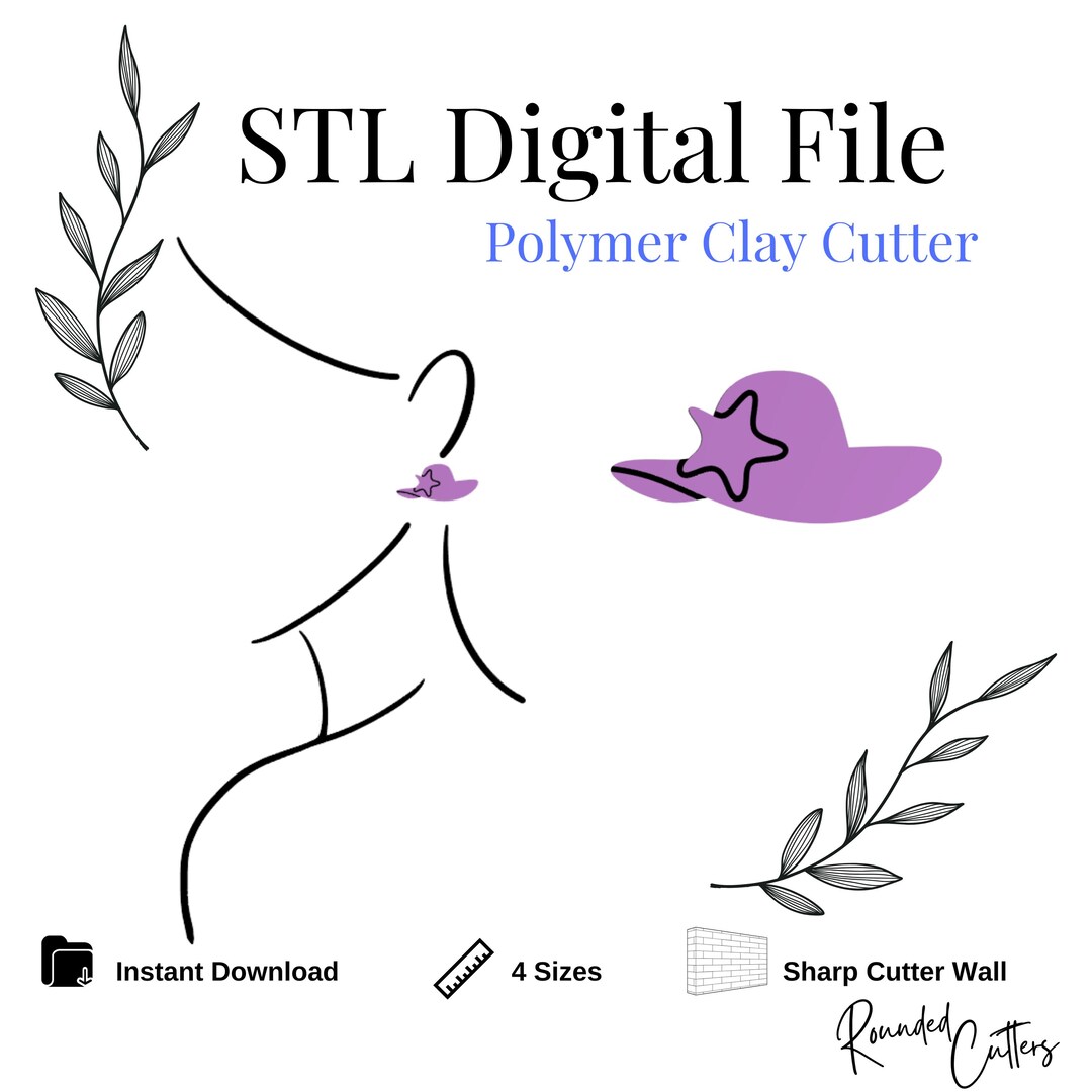 Summer Hat Polymer Clay Cutter, Digital STL File, Instant Download, STL ...