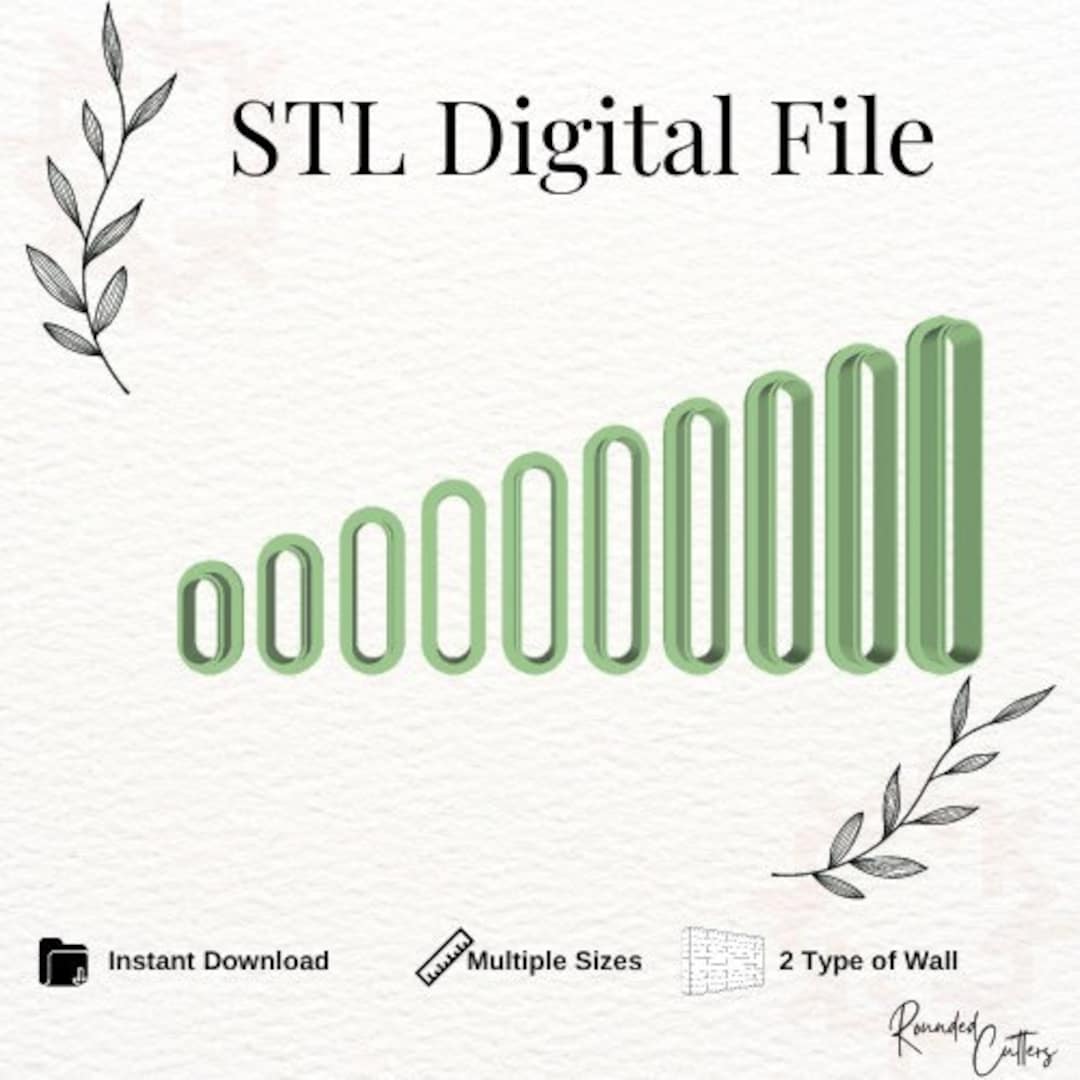 Rounded Rectangular Sticks Cutter, Digital STL File, 2 Cutter Versions ...