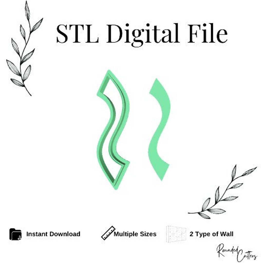 Curved Line Cutter, Digital STL File, 2 Cutter Versions, Instant ...
