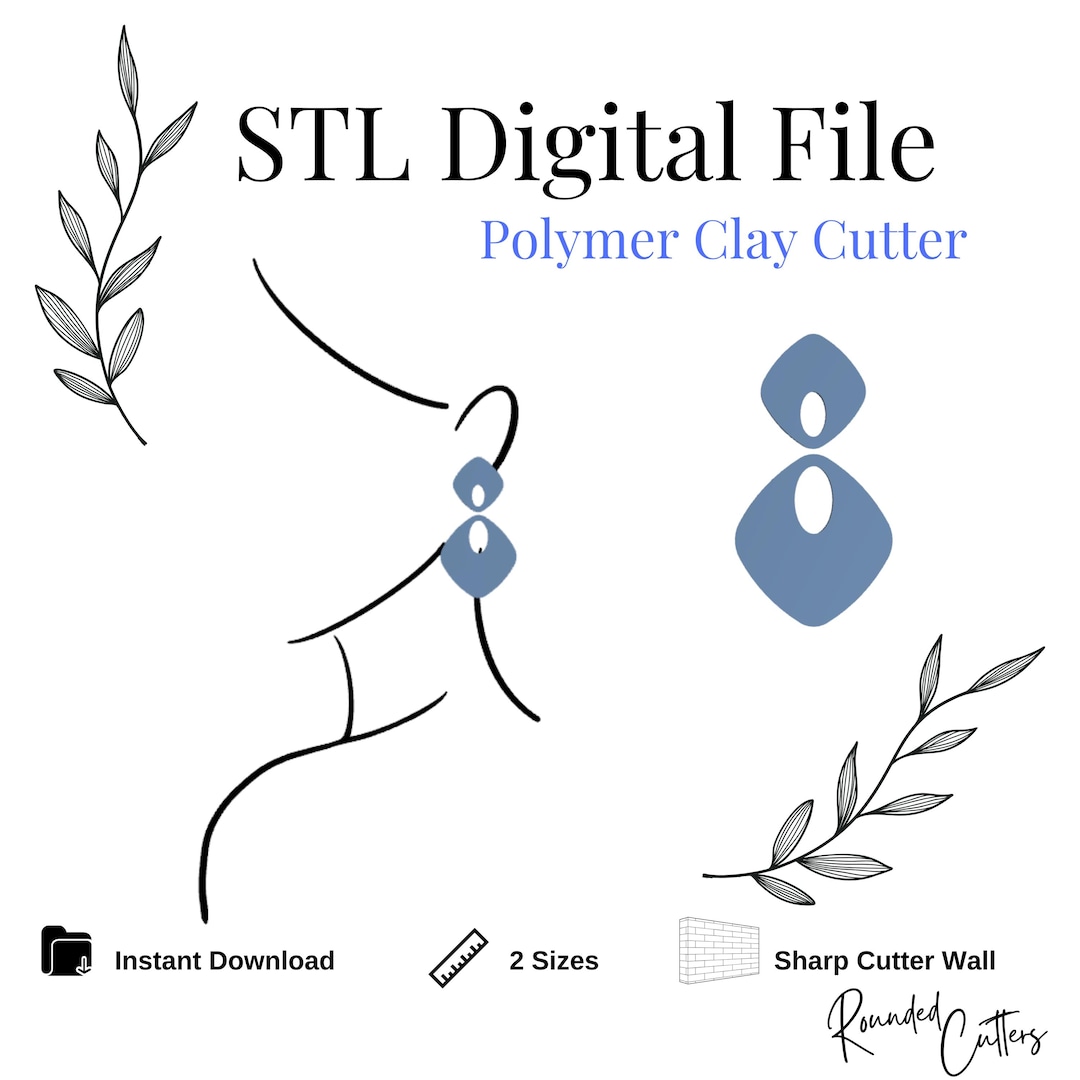Dangle Set Polymer Clay Cutter, Digital STL File, Instant Download, STL ...