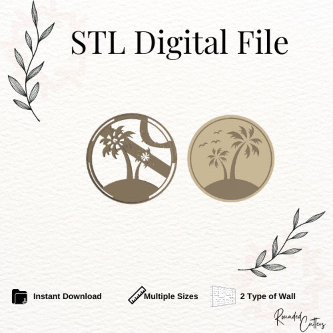Palm Tree Stamped and Embossed Trinket Dish for Polymer Clay, Digital ...