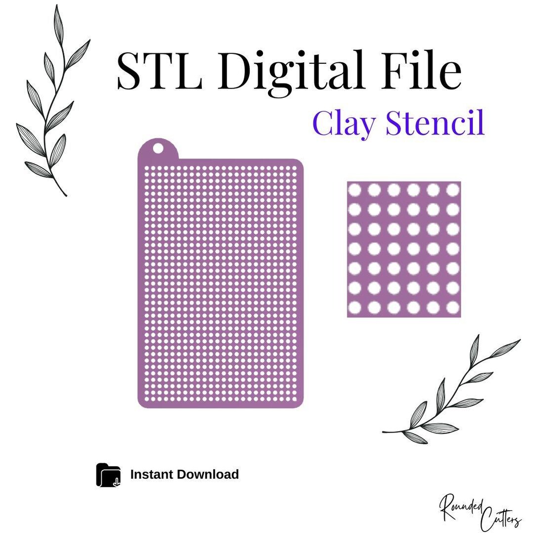 Stencils #113, 2mm Circle Stencil for Polymer Clay, Digital STL File ...