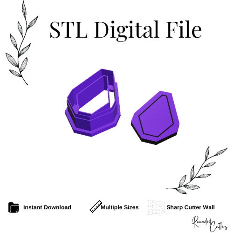 Long Polygon Bezel and Imprint Polymer Clay Cutter, 2 Designs,digital ...