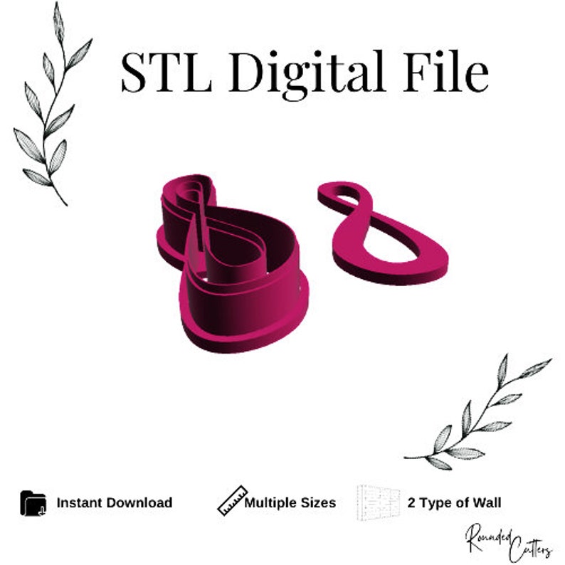 Infinity Sign Polymer Clay Cutter, Digital STL File, Multiple Sizes, 2 ...