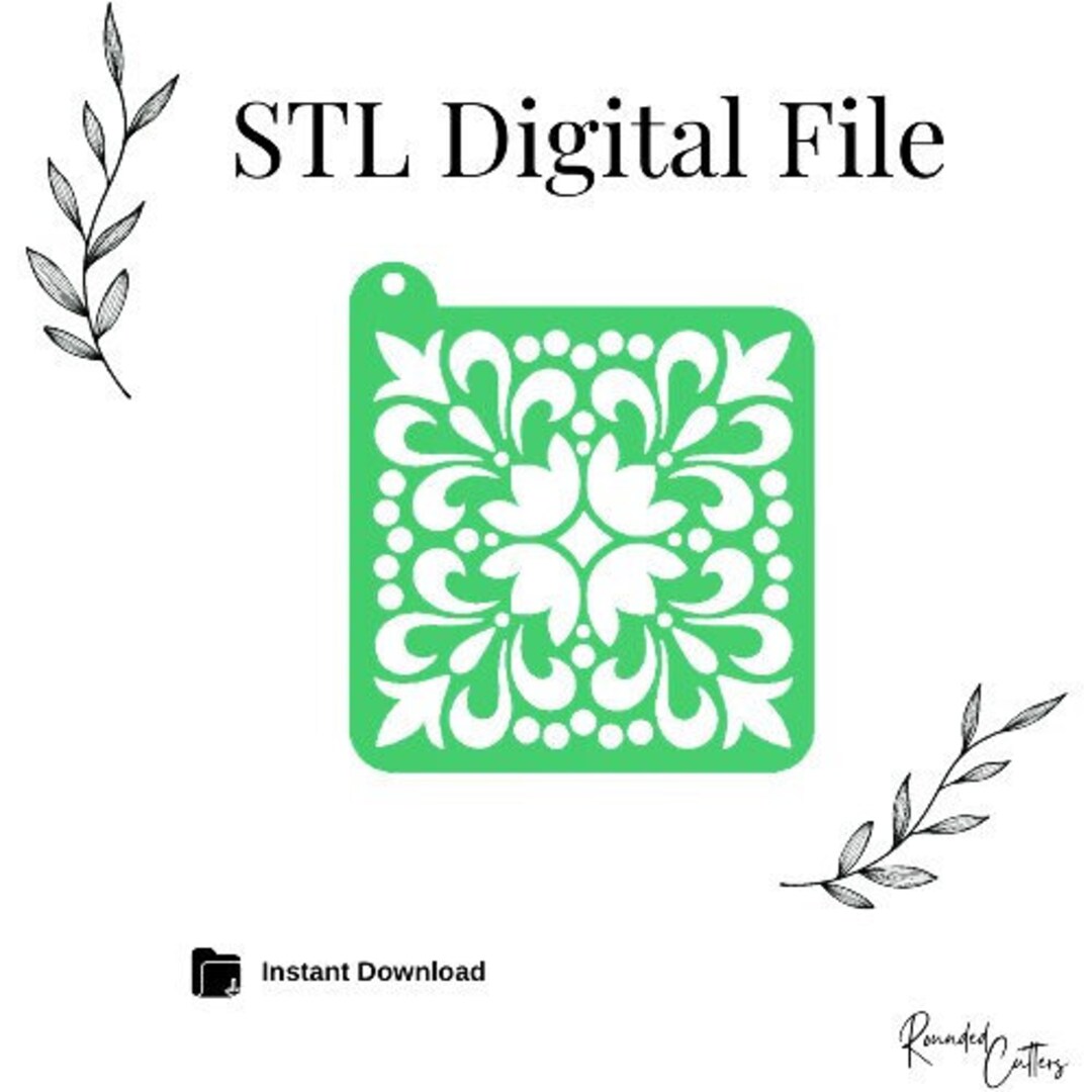 Floral Stencils #3 for Polymer Clay, Digital STL File, Instant Download ...